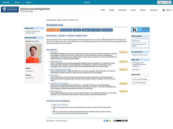 GeoDataHub - Libraries and Learning Services - The University of Auckland